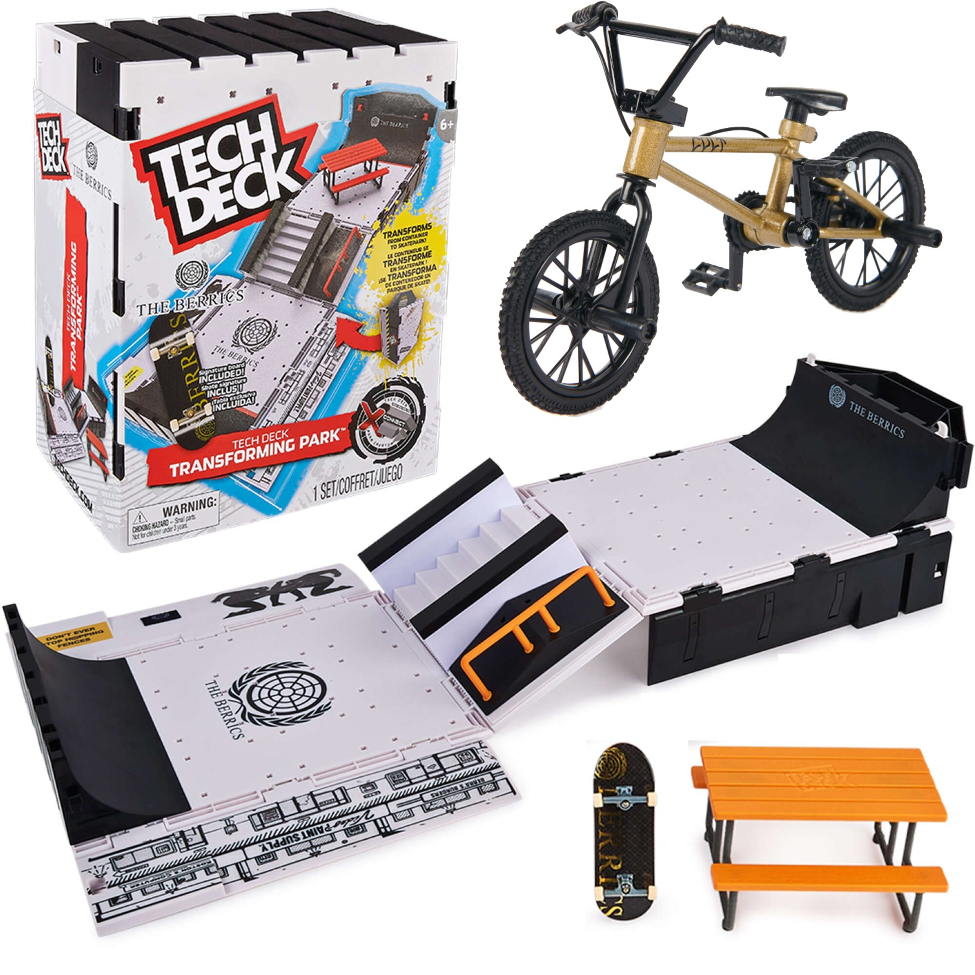 Skatepark Fingerboard Rampa Zestaw Rozkładany Xconnect+fingerbike Rower ...