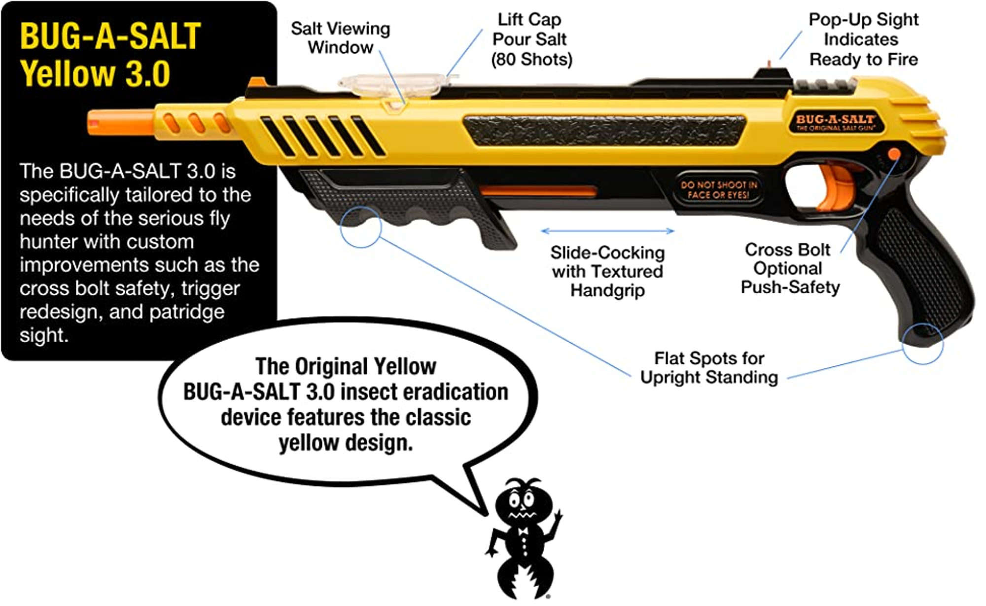 Broń na muchy komary karabinek ekologiczny na sól Bug-A-Salt 3.0 Yellow BS-63-Y : Humbi.pl