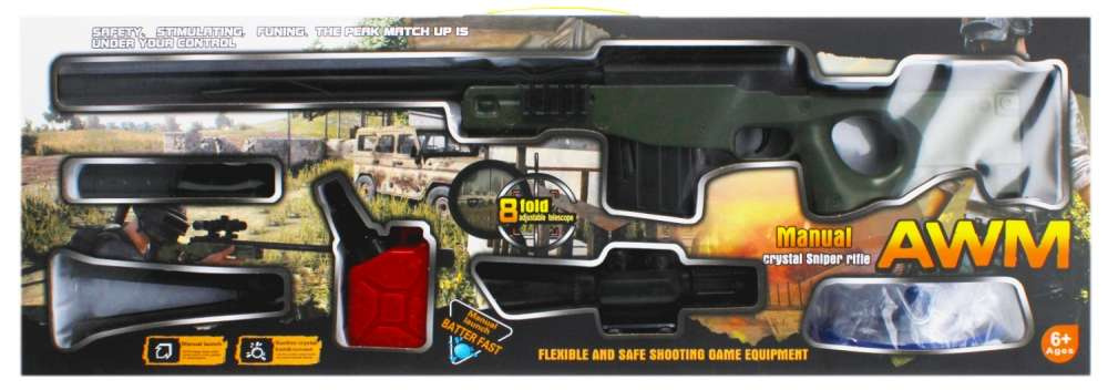Karabin na kulki dla dzieci z akcesoriami AWM Manual Crystal Sniper ...