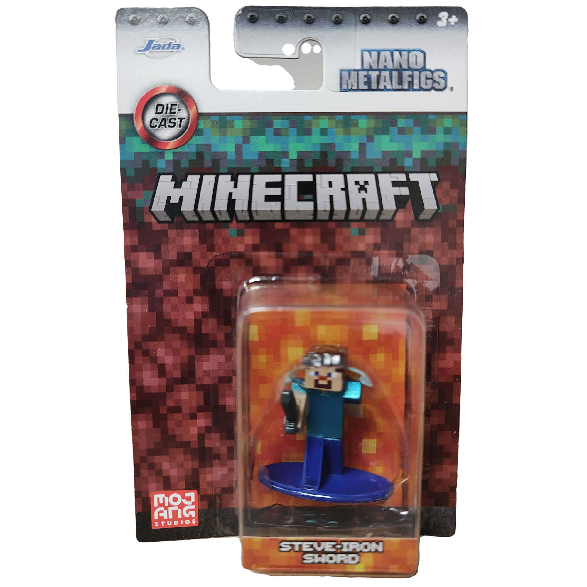 Minecraft metalowa figurka kolekcjonerska Steve z Żelaznym Mieczem Nano ...