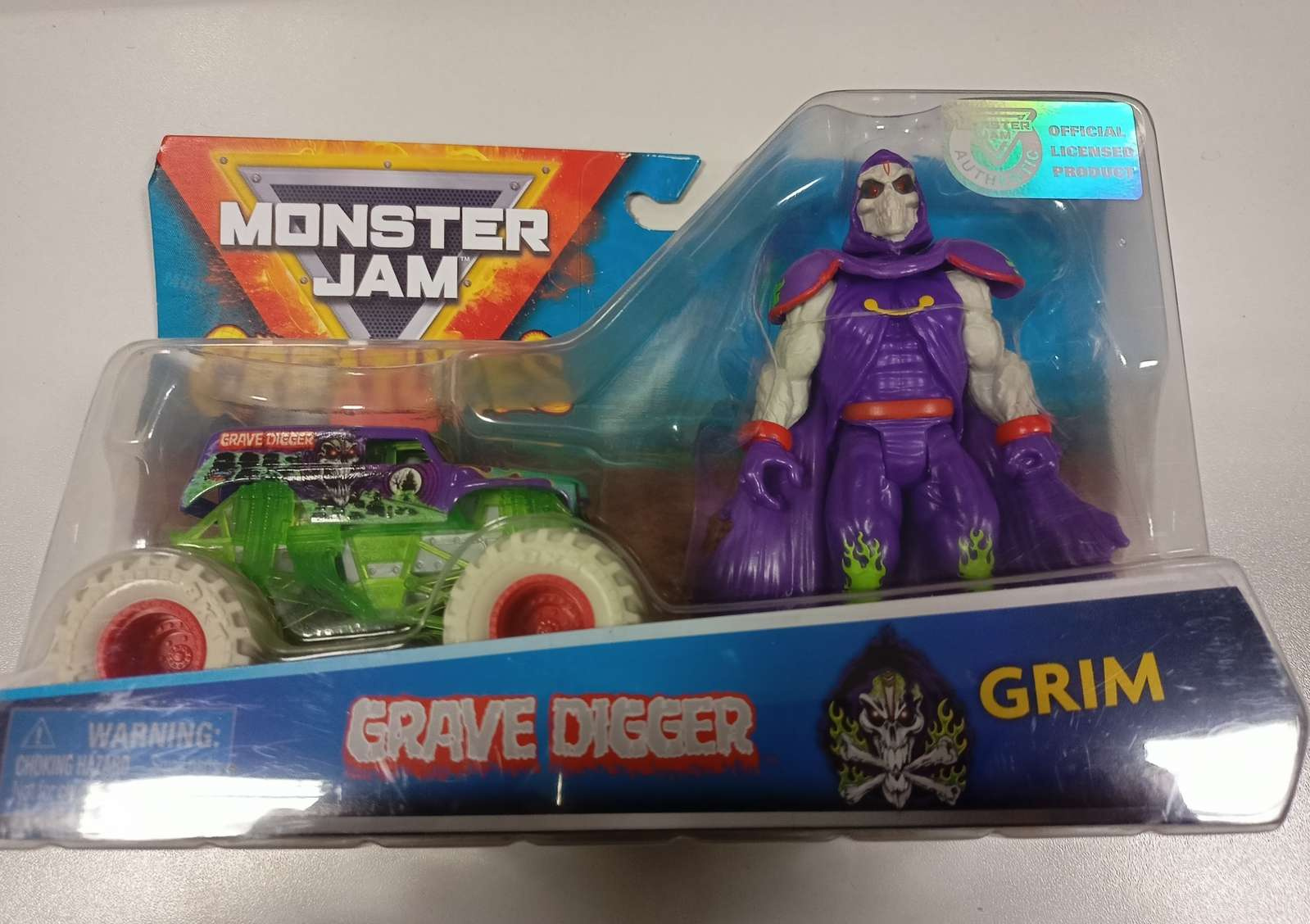Monster Jam Creatures Grave Digger Grim pojazd + figurka USZKODZONE ...