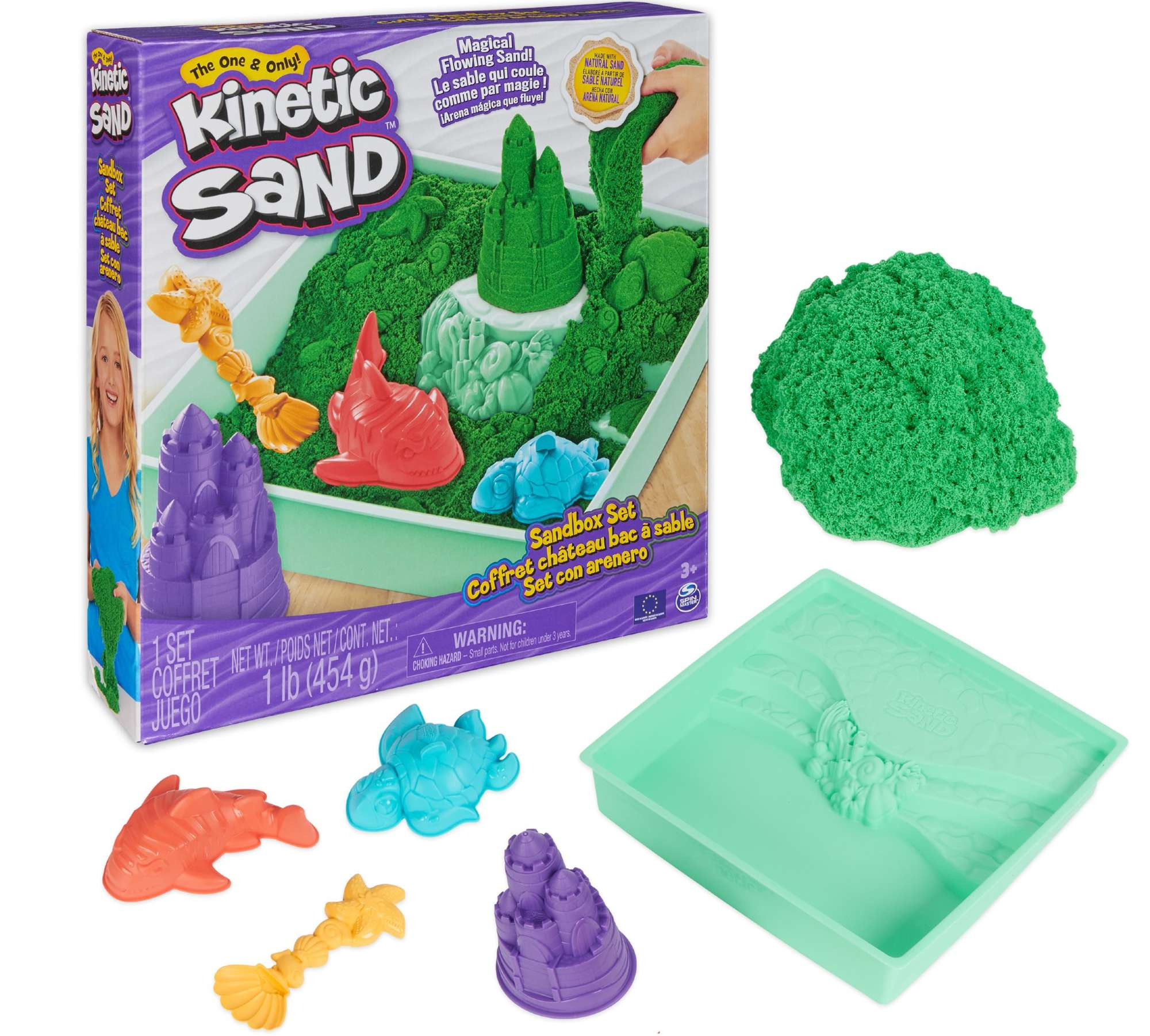 Piasek kinetyczny plastyczny Kinetic Sand Zestaw Zielony zamek ...