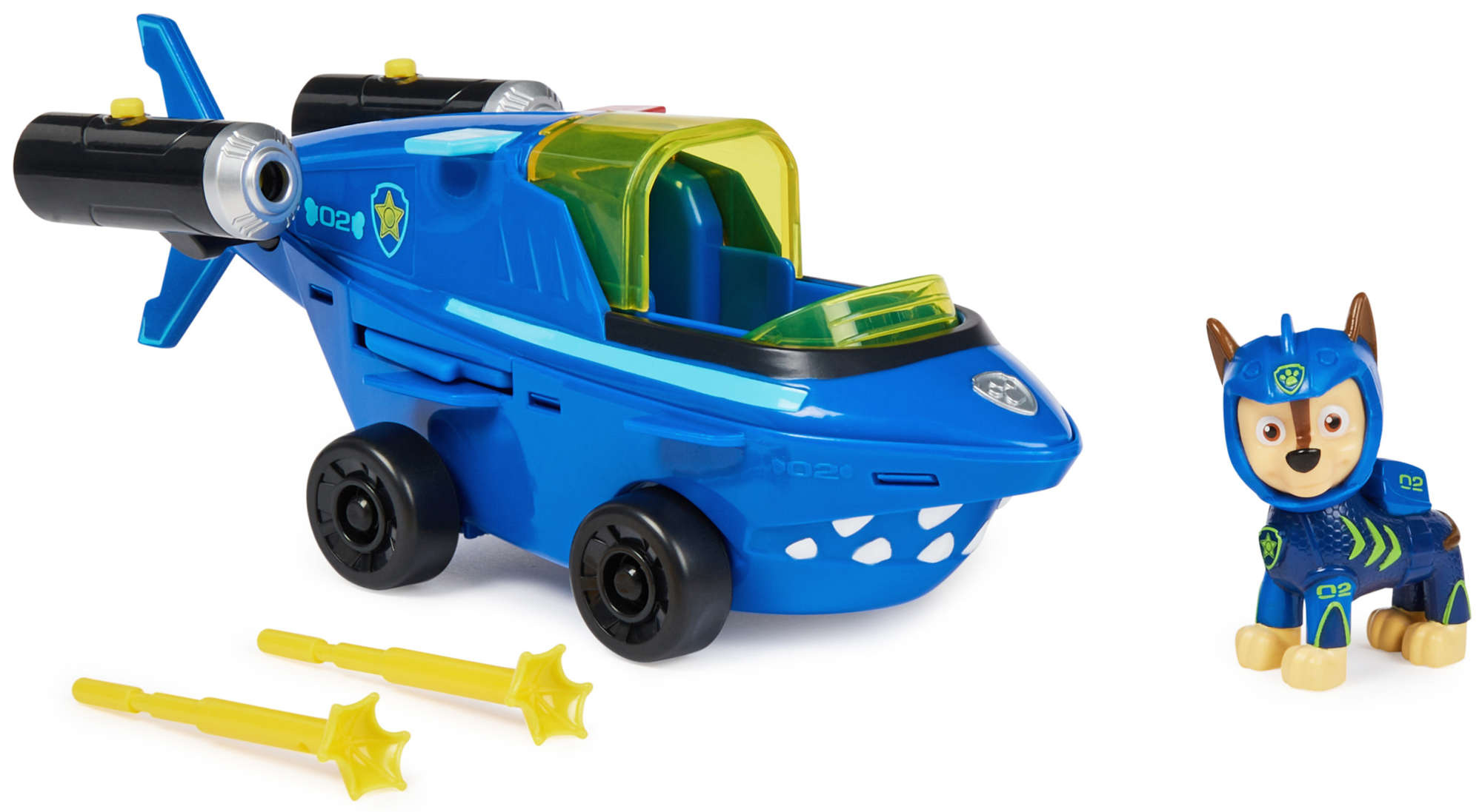 Psi Patrol 2w1 Chase Aqua Pups Zestaw Pojazd podwodny Rekin wyrzutnia ...