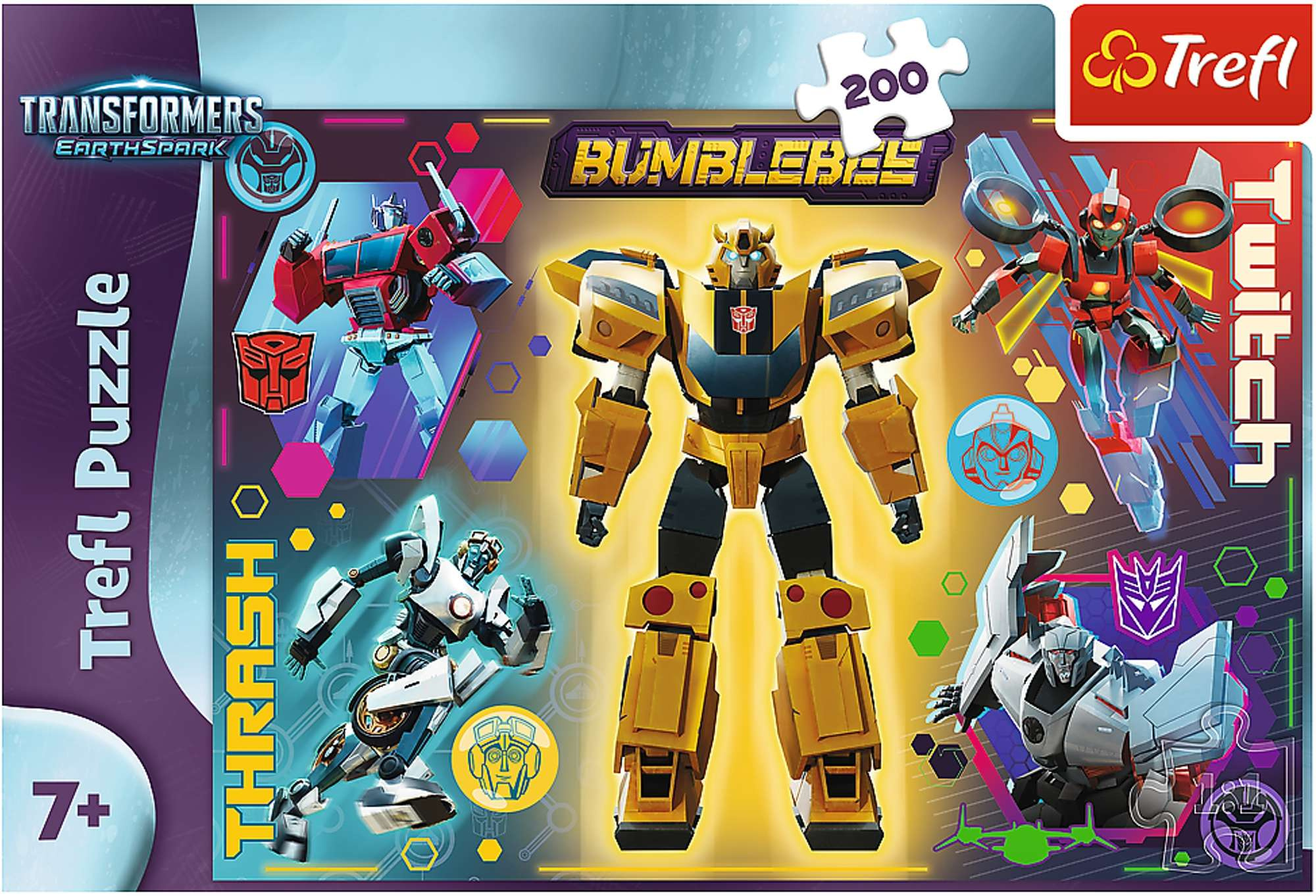 Puzzle 200 Roboty Transformers Bumblebee Thrash Trefl 7+ : Humbi.pl