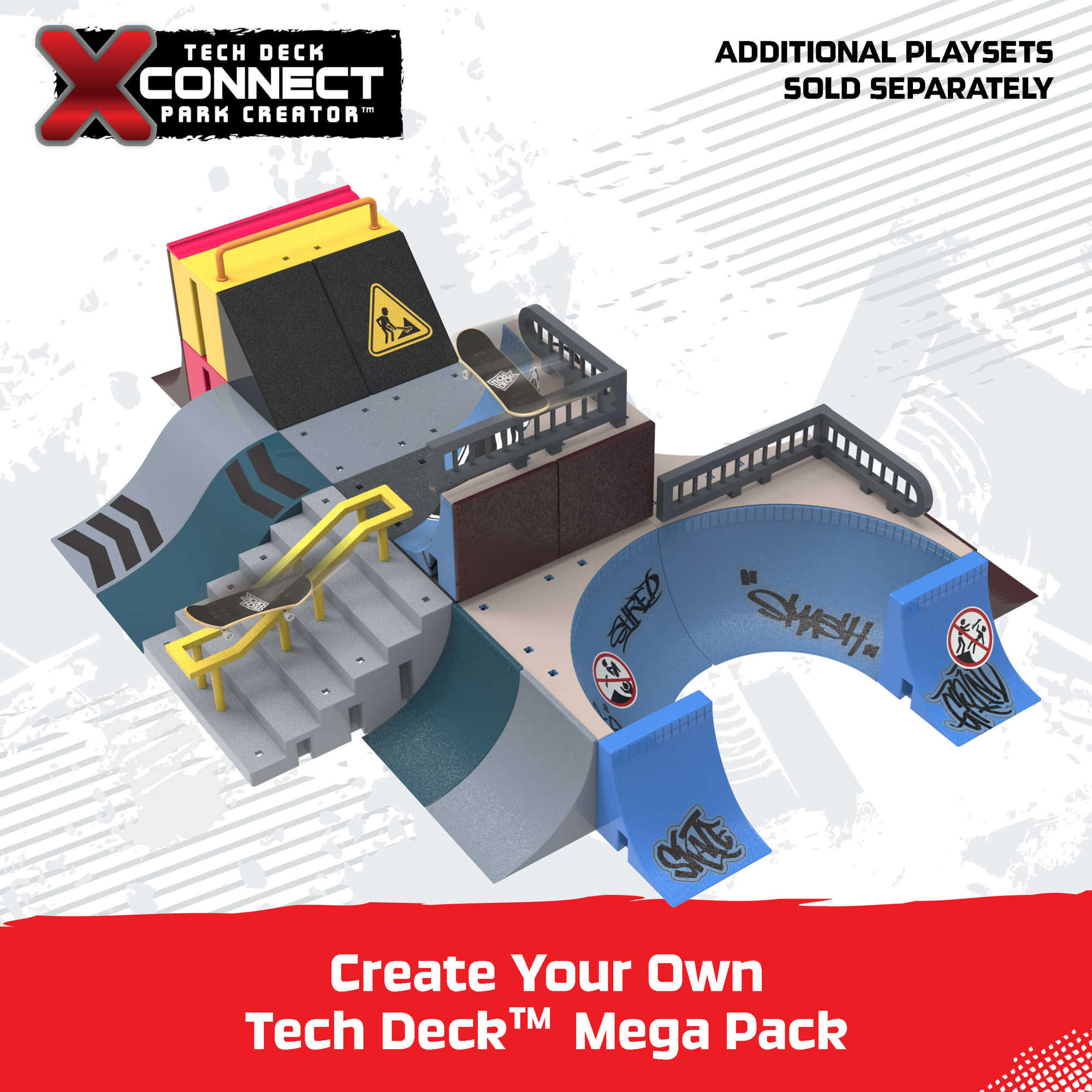 Skatepark Fingerboard Rampa Neon Mega Park Invasion + 4 Karty Tricków ...