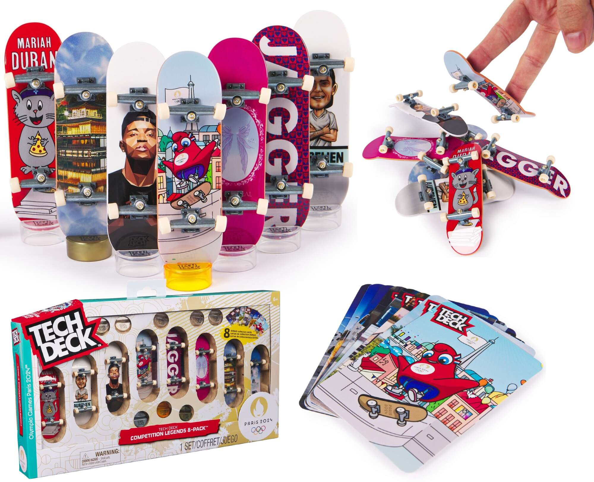 Tech Deck zestaw Competition Legends Paris 2024 8 deskorolek +akcesoria ...
